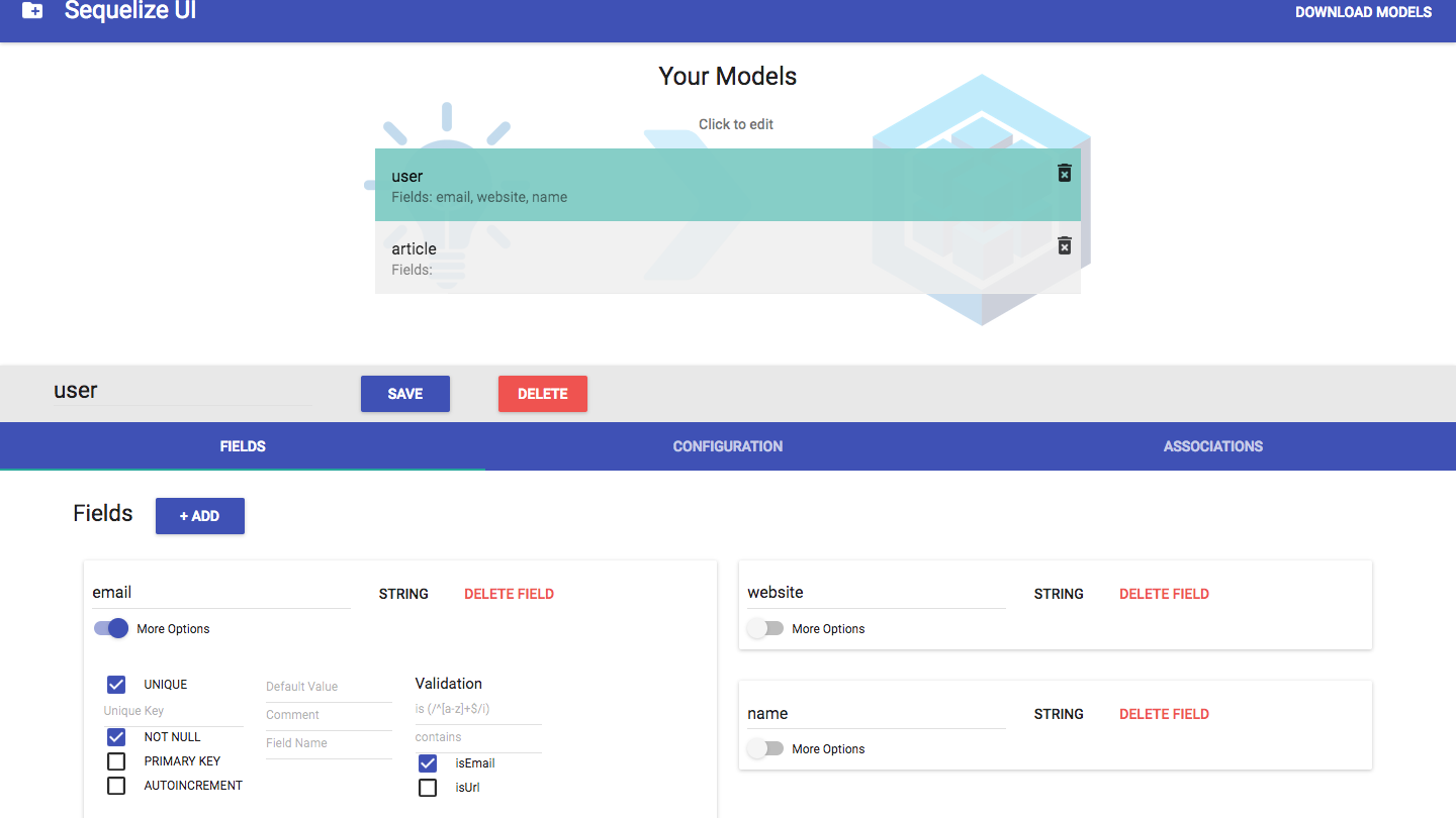 Sequelize UI | Fullstack Academy